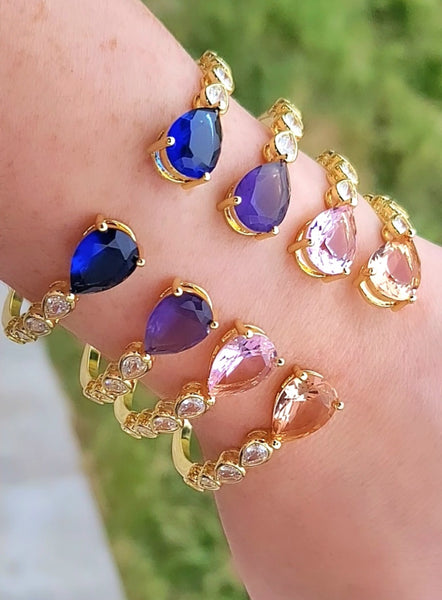 18k real gold plated tear drop bangle bracelets – Ivonne's